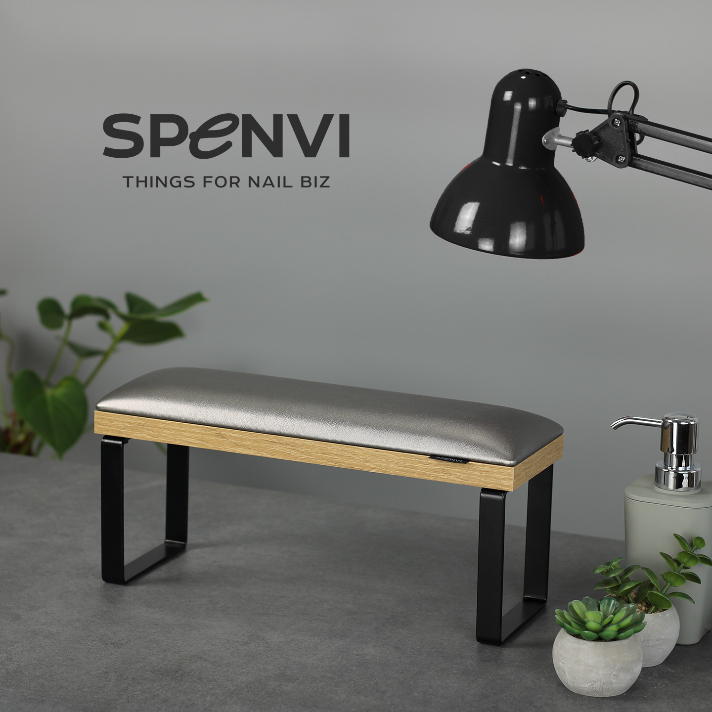 Підставка для манікюру LOFT GRAPHITE на знімних чорних металевих ніжках ...